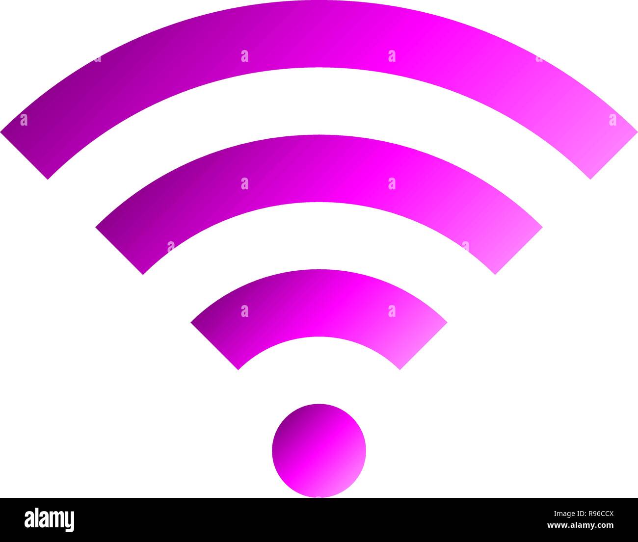 Wifi symbol icon - purple simple gradient, isolated - vector ...