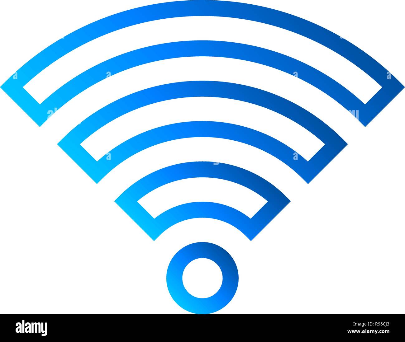 Wifi Symbol Icon Blue Outlined Gradient Isolated Vector Illustration Stock Vector Image
