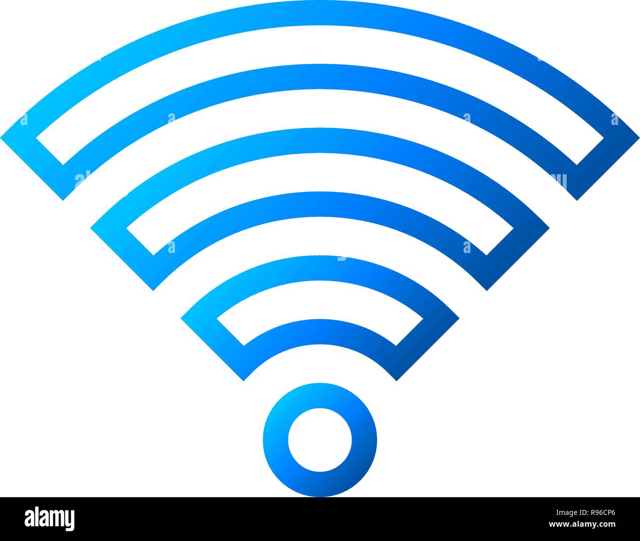 Wifi symbol icon - blue outlined gradient, isolated - vector ...