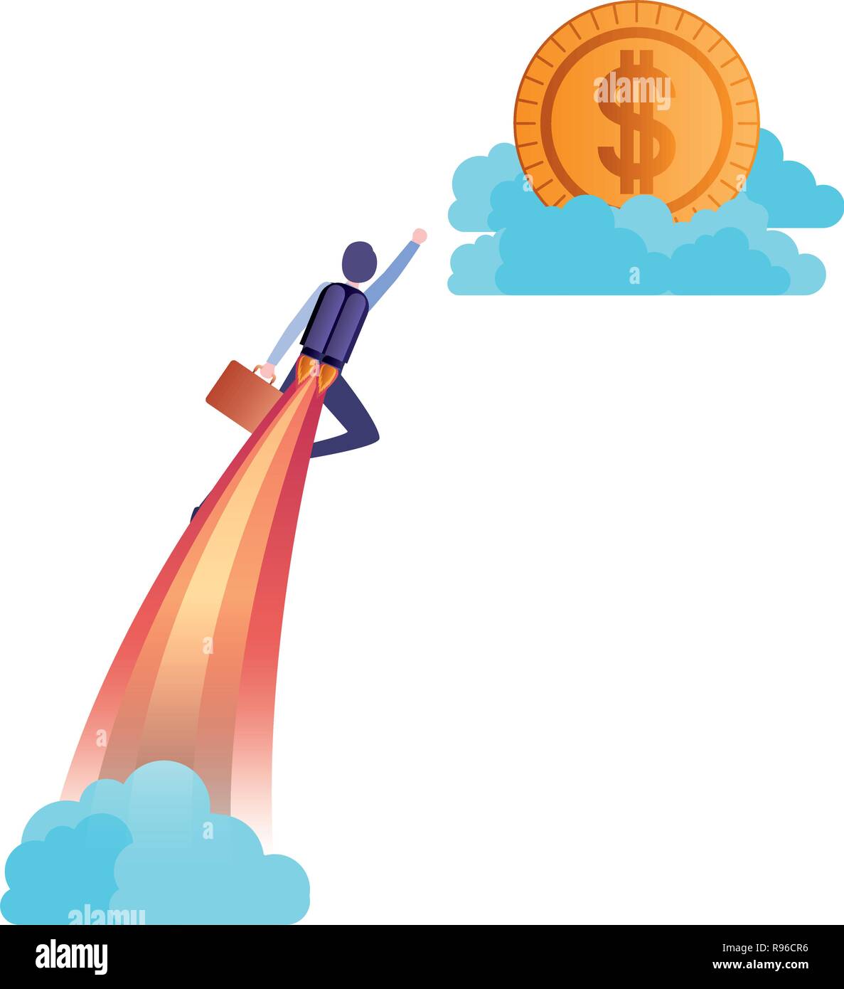 Wealth character on rocket hi-res stock photography and images - Alamy