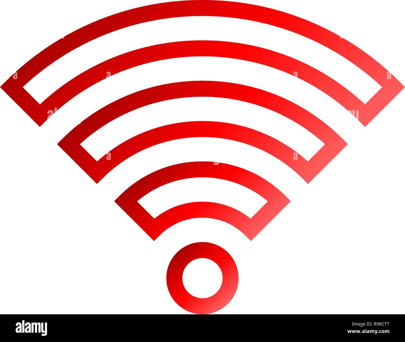 Wifi symbol icon - red outlined gradient, isolated - vector ...