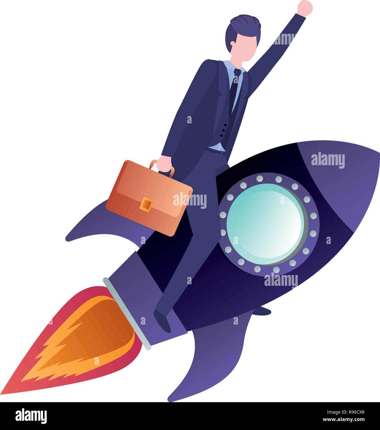 businessman with rocket avatar character Stock Vector Image & Art - Alamy