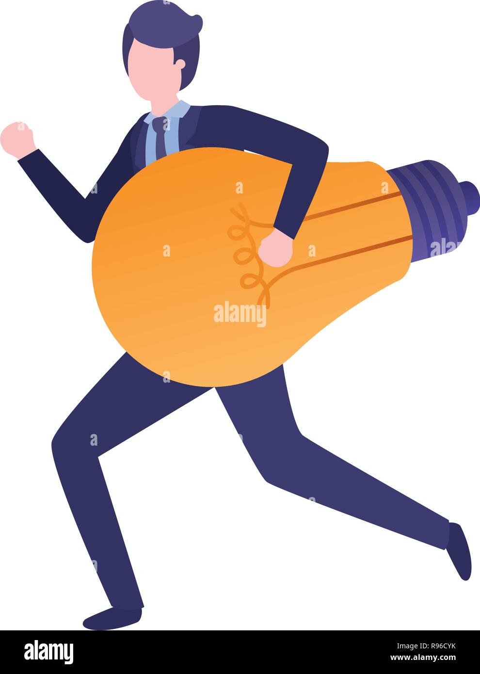 Businessman with lightbulb avatar character Stock Vector Image & Art ...
