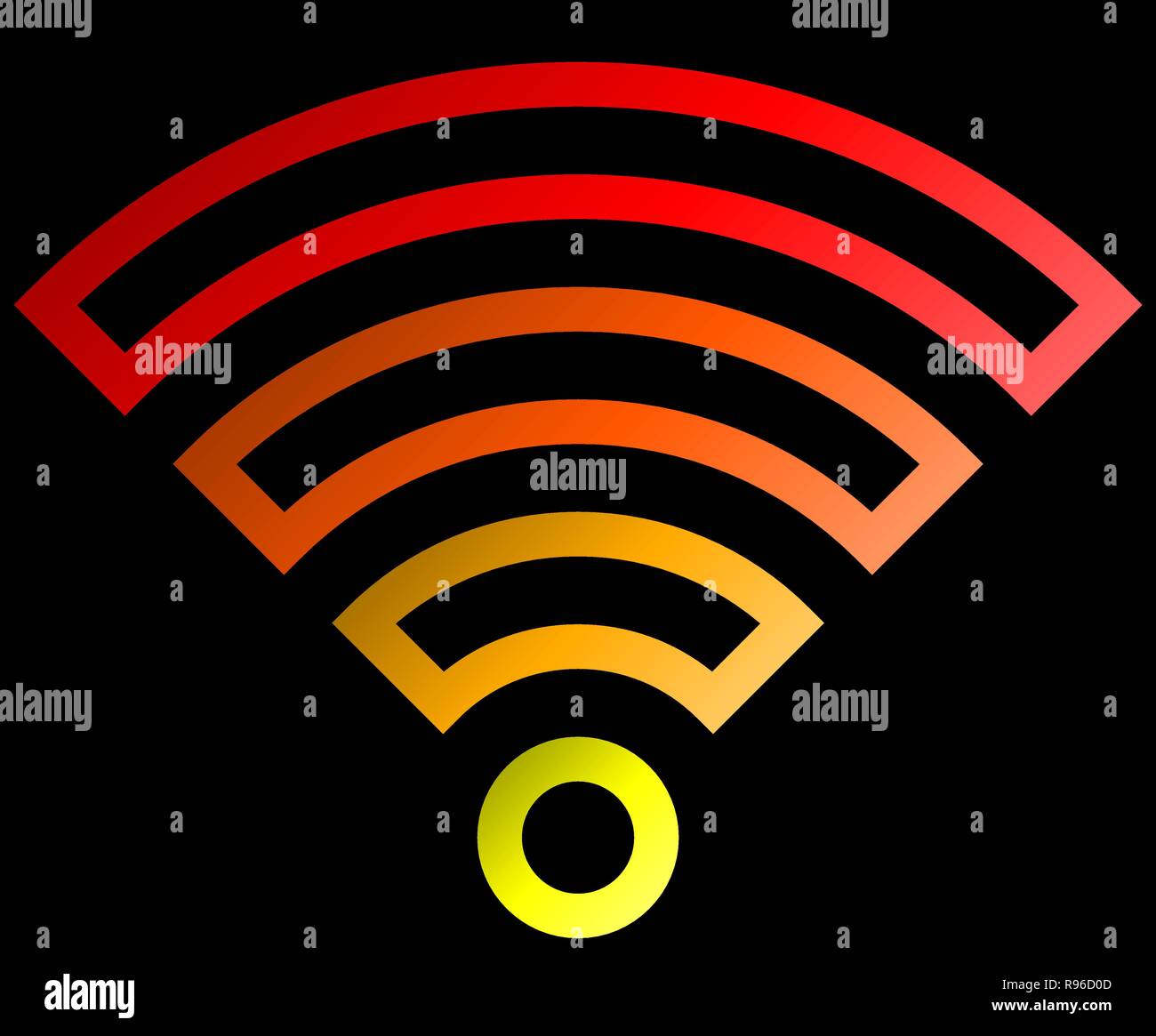 Wifi symbol icon - colorful outlined gradient, isolated - vector ...