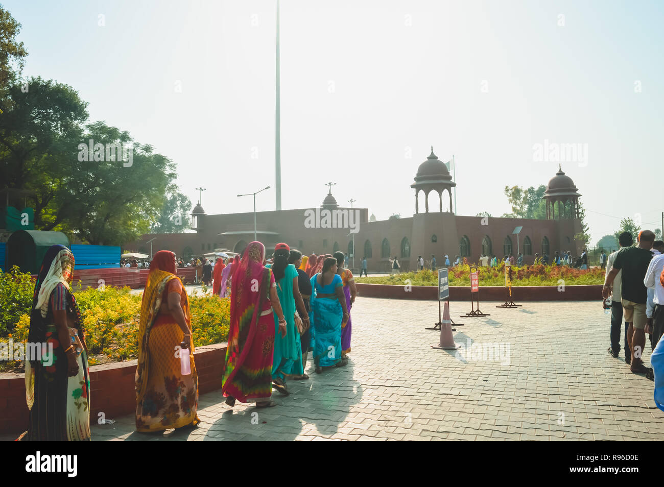 WAGHA BORDER, AMRITSAR, PUNJAB, INDIA - JUNE, 2017. People going to ...