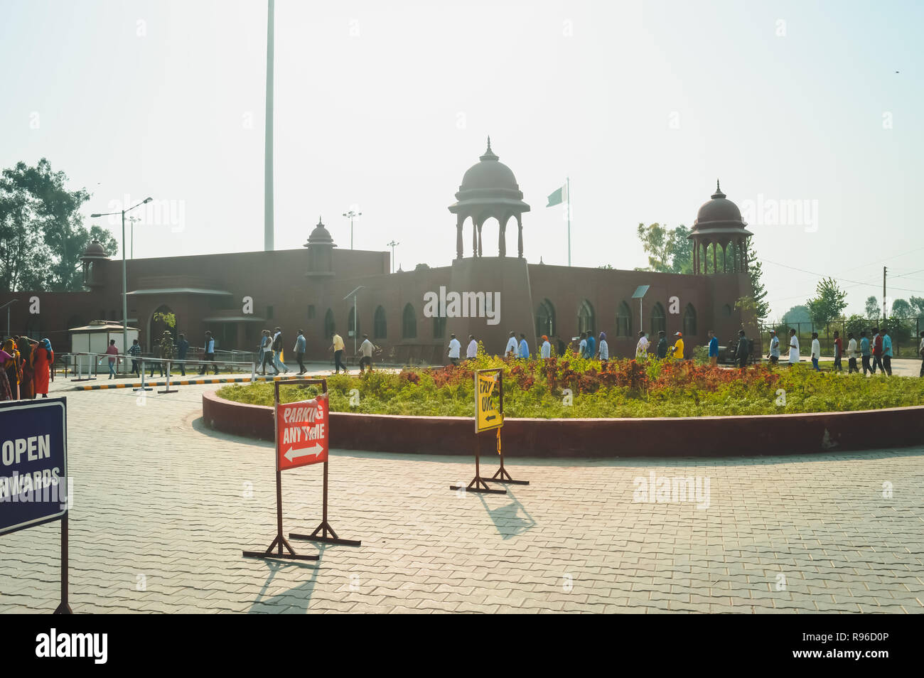 WAGHA BORDER, AMRITSAR, PUNJAB, INDIA - JUNE, 2017. People going to ...
