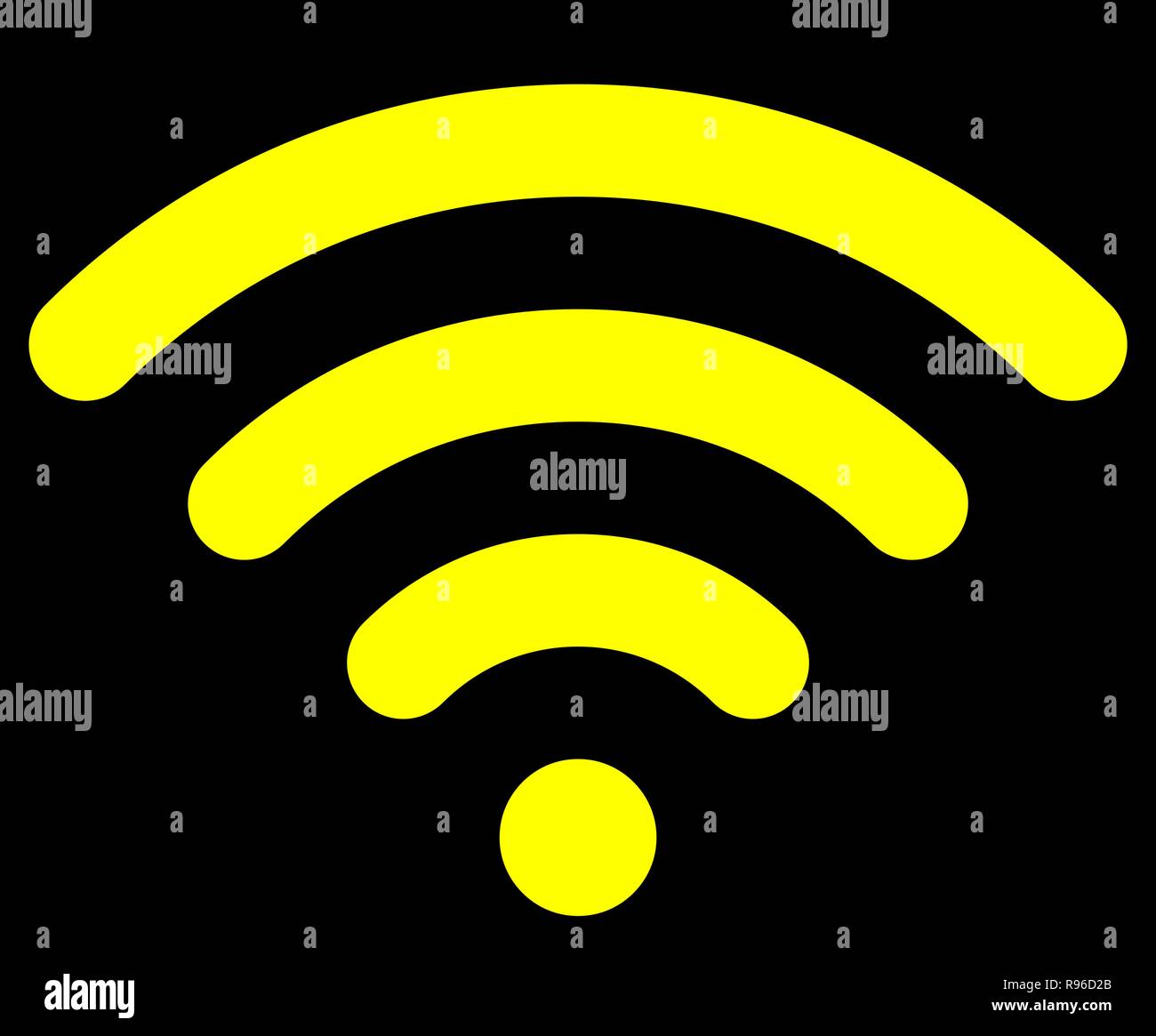 Wifi symbol icon - yellow simple rounded, isolated - vector ...
