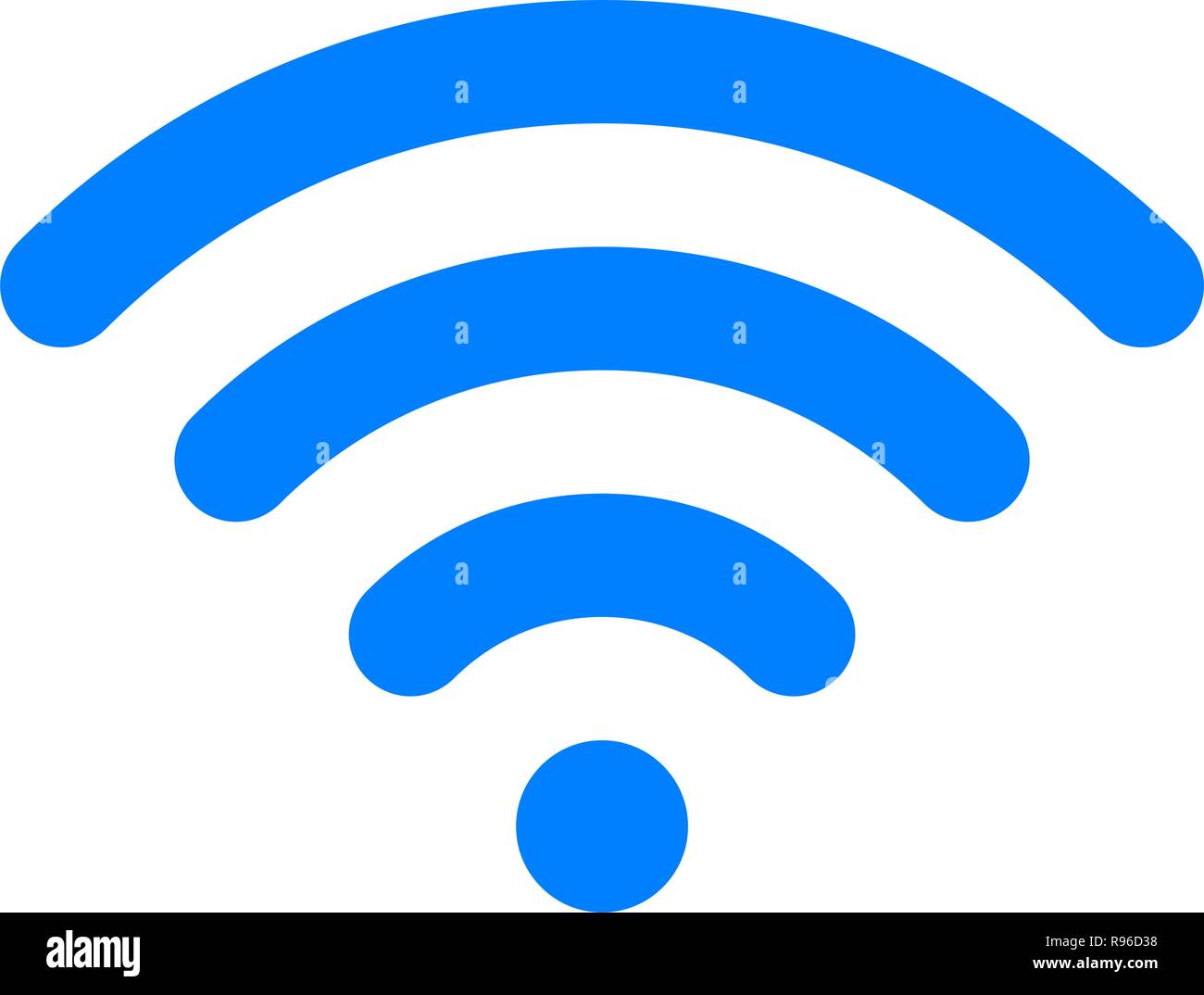 Wifi symbol icon - blue simple rounded, isolated - vector illustration ...