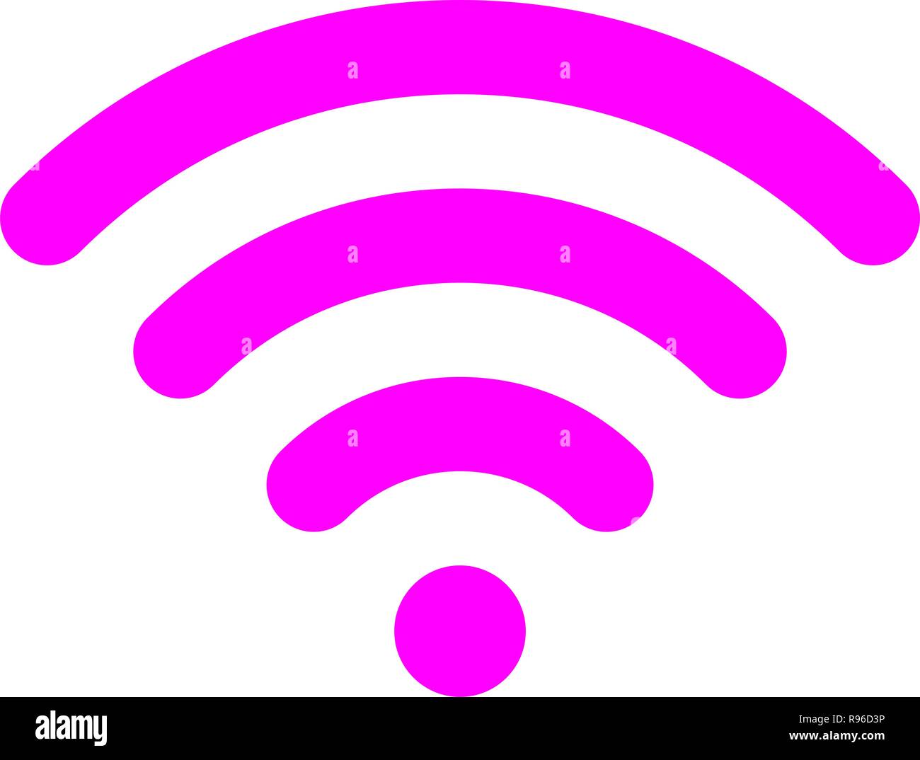 Wifi symbol icon - purple simple rounded, isolated - vector ...
