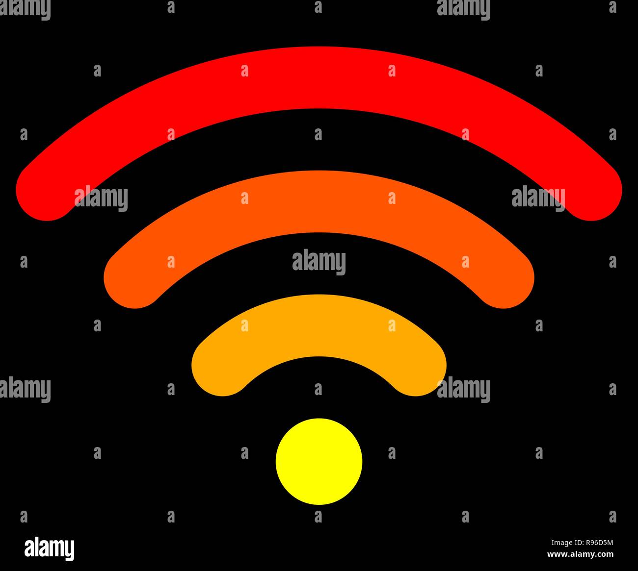 Wifi symbol icon - colorful simple rounded, isolated - vector ...