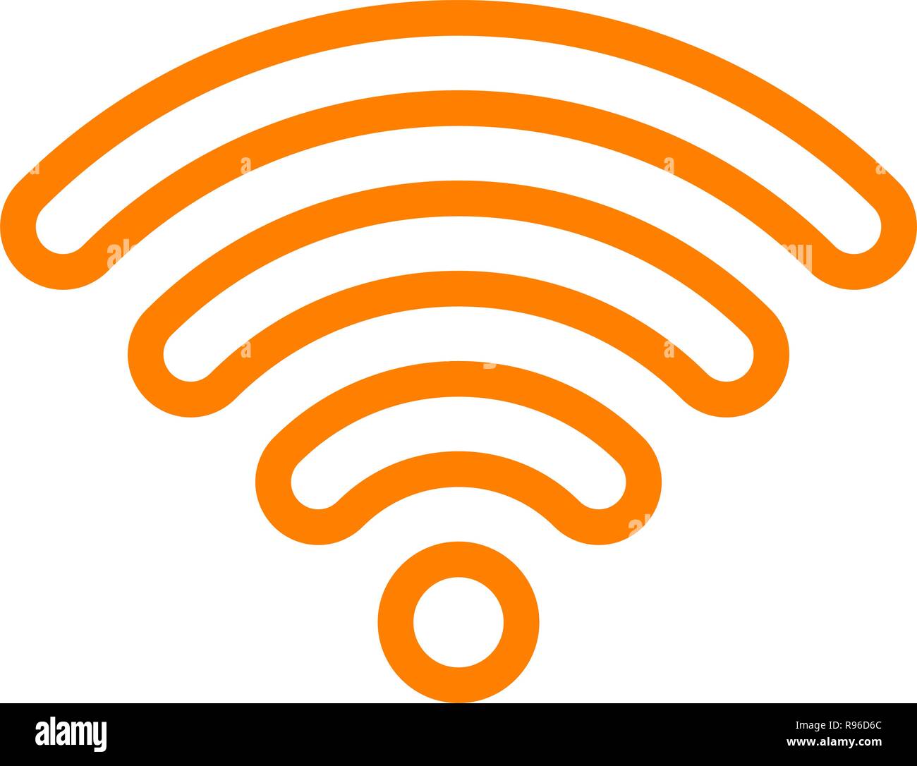 Wifi symbol icon - orange outlined rounded, isolated - vector ... Wifi symbol icon - orange outlined rounded, isolated - vector ...