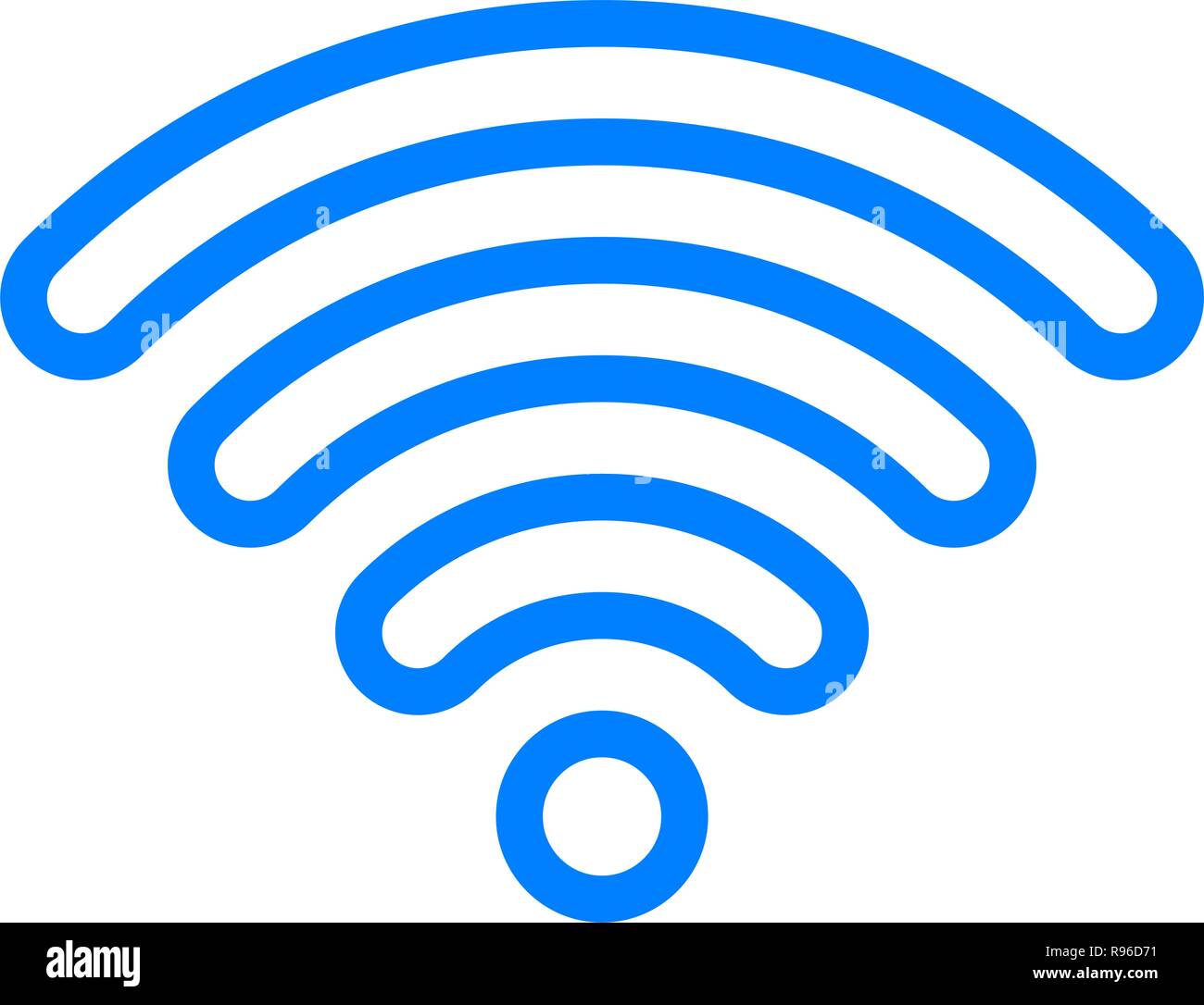 Wifi symbol icon - blue outlined rounded, isolated - vector ... Wifi symbol icon - blue outlined rounded, isolated - vector ...
