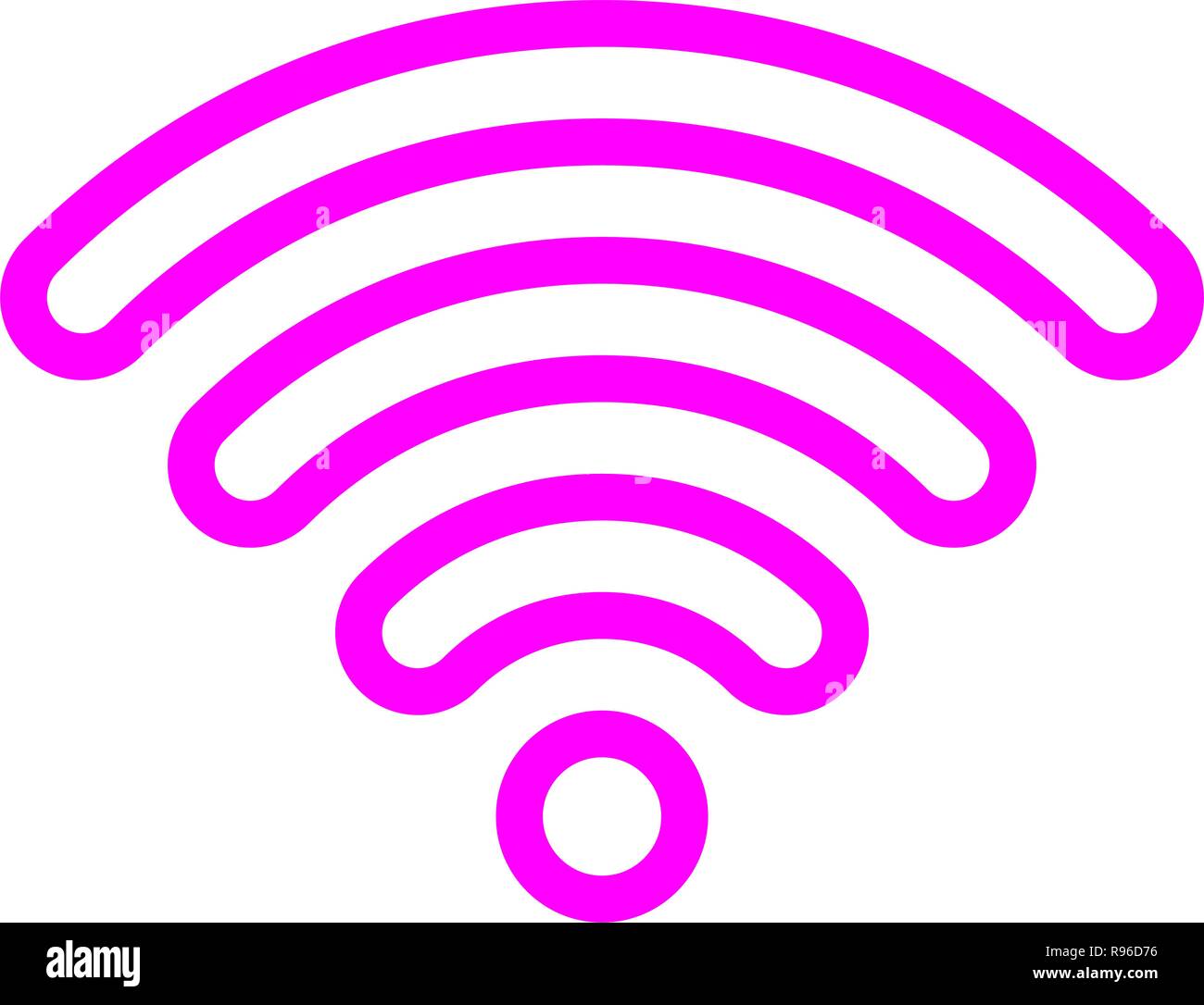 Wifi symbol icon - purple outlined rounded, isolated - vector ... Wifi symbol icon - purple outlined rounded, isolated - vector ...