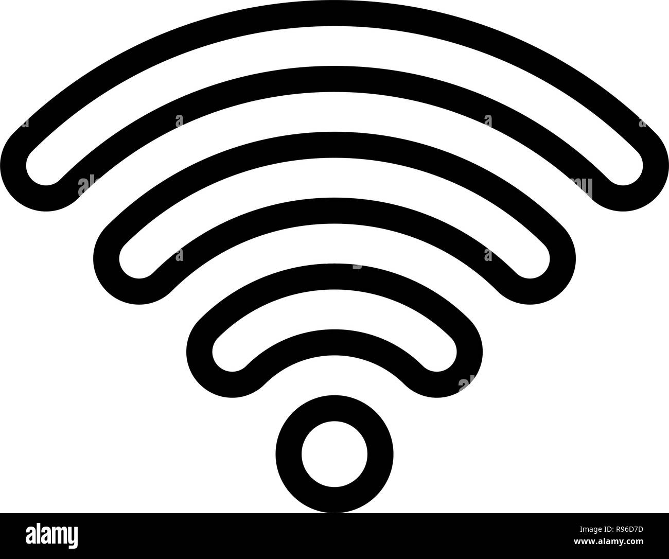 Wifi symbol icon - black outlined rounded, isolated - vector ...