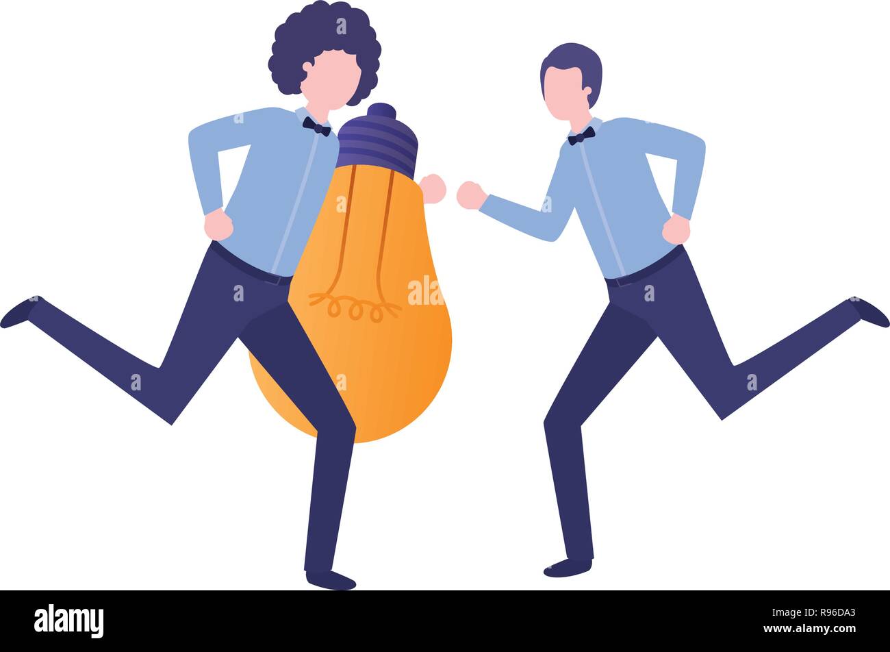 Businessmen with lightbulb avatar character Stock Vector Image & Art ...