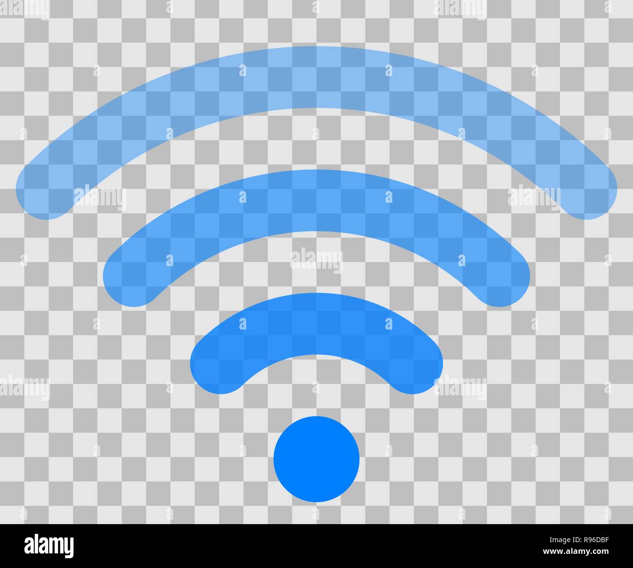 Wifi symbol icon - blue simple rounded transparent, isolated - vector ...
