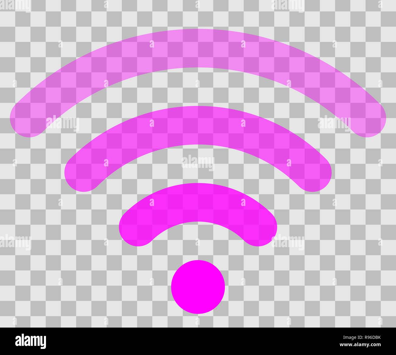 Wifi symbol icon - purple simple rounded transparent, isolated - vector ...