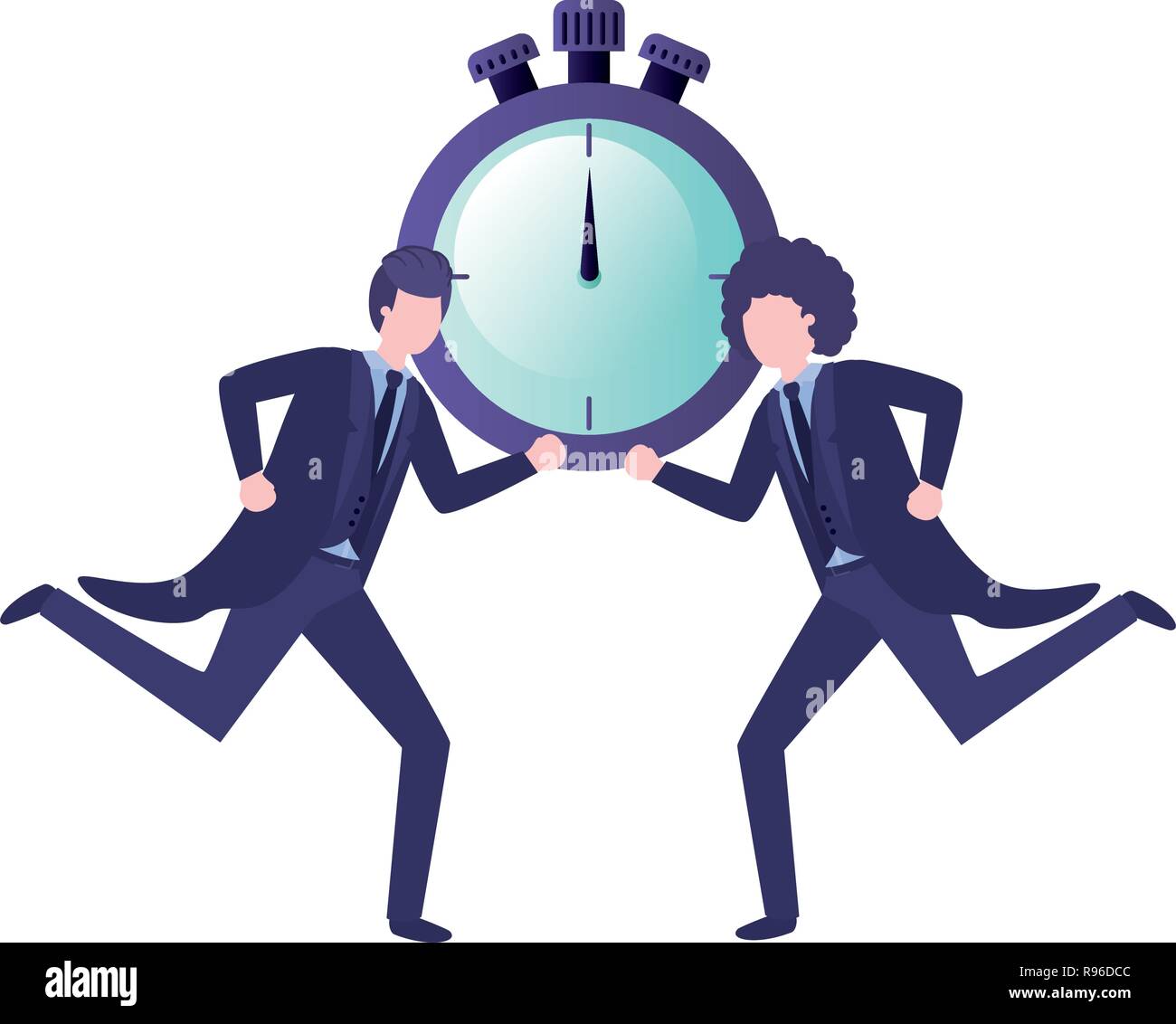 businessmen with clock avatar character Stock Vector Image & Art - Alamy