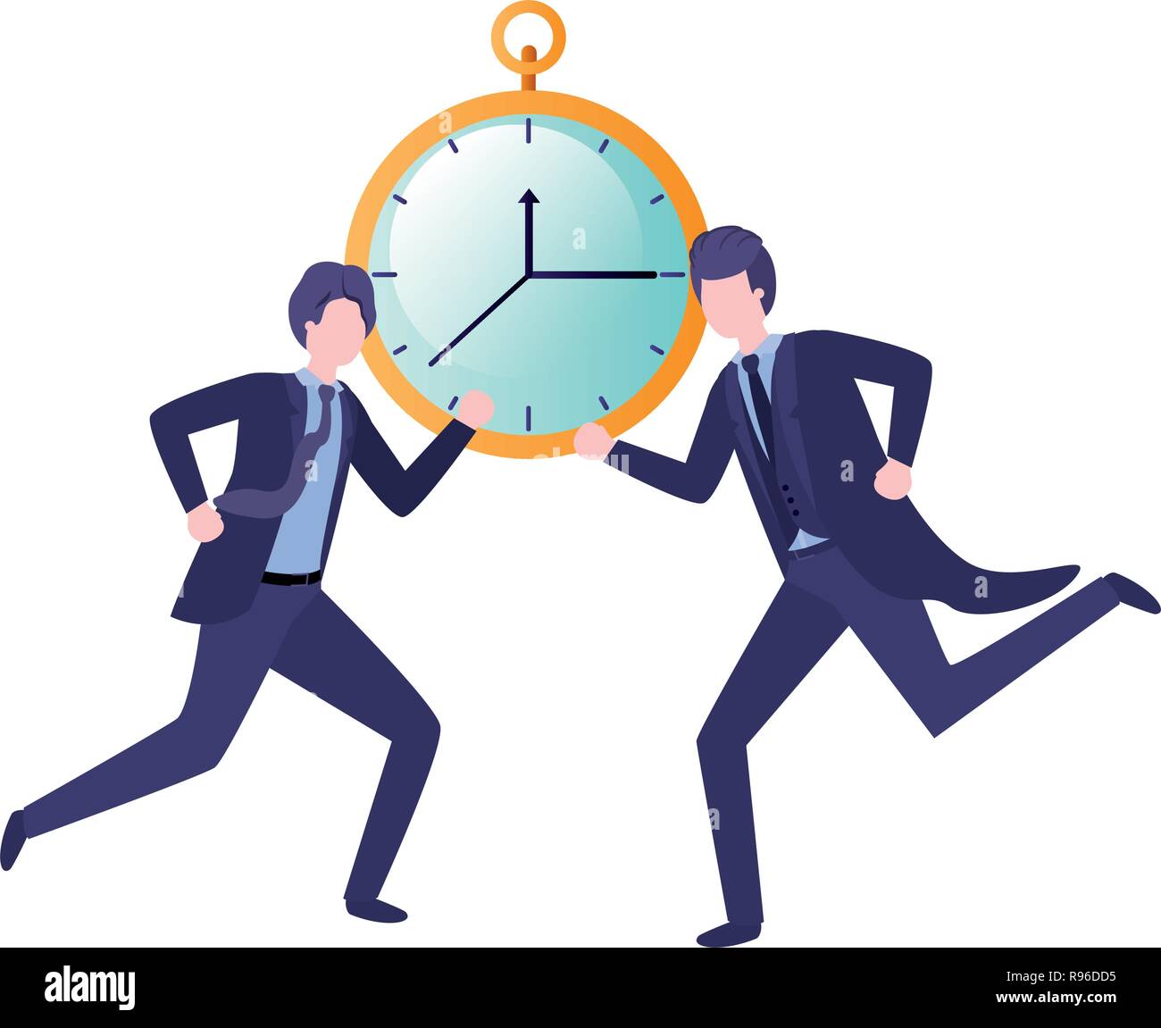 businessmen with clock avatar character Stock Vector Image & Art - Alamy
