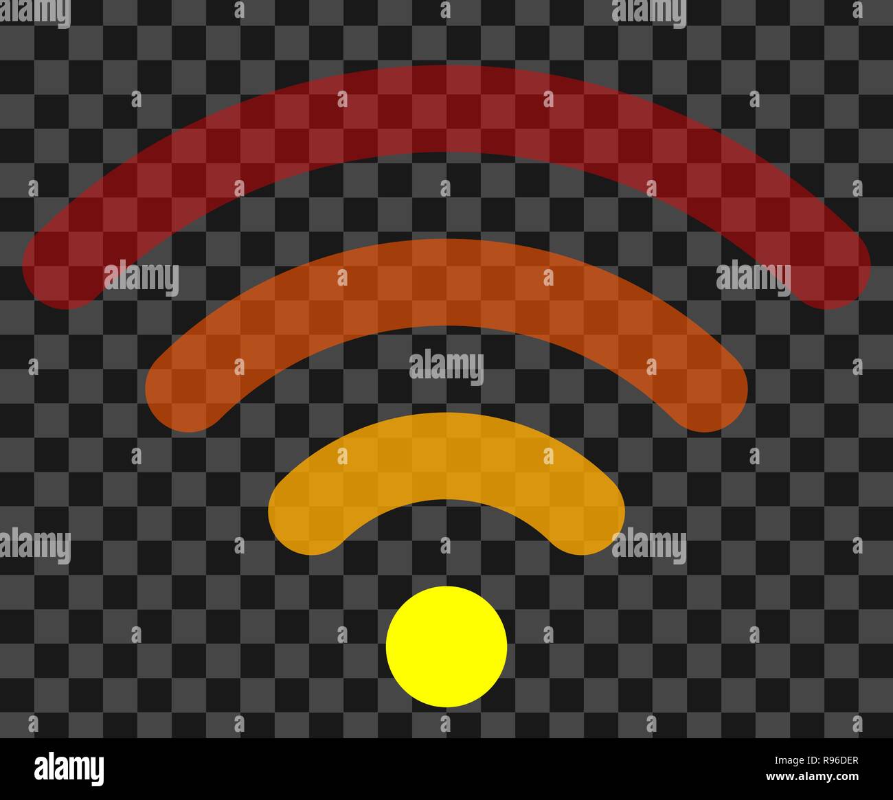 Wifi symbol icon - colorful simple rounded transparent, isolated ...