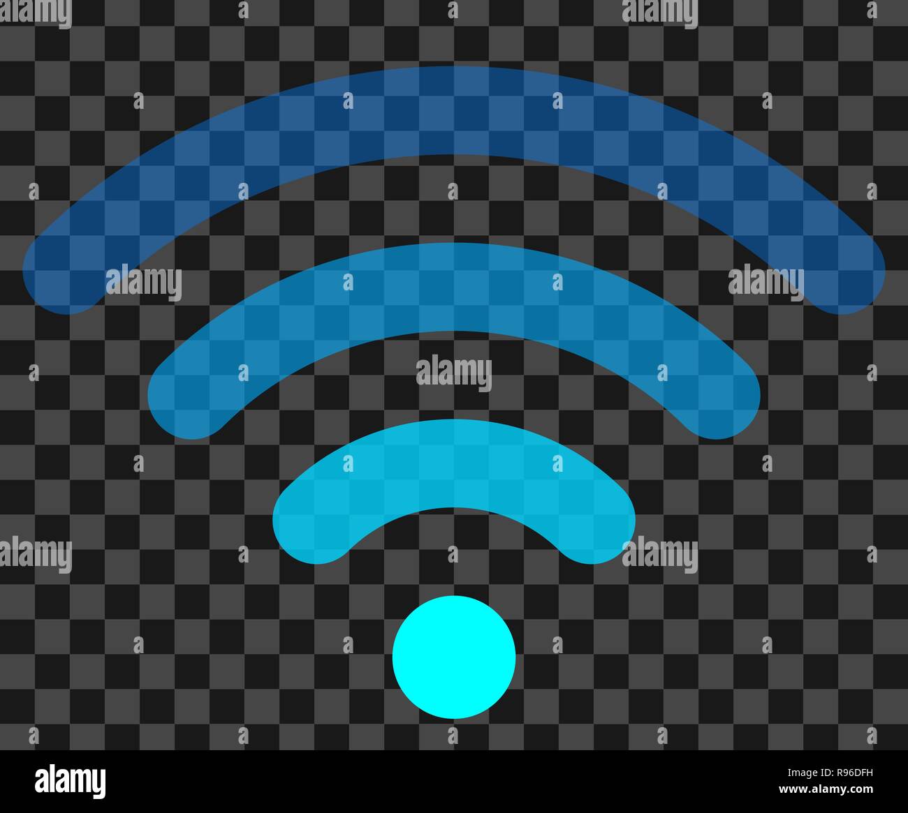 Wifi symbol icon - colorful simple rounded transparent, isolated ...