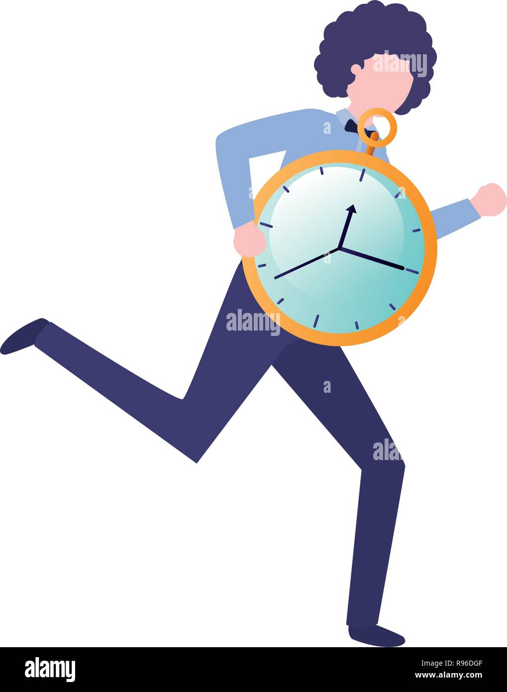 Businessman clock avatar character Stock Vector Images - Alamy
