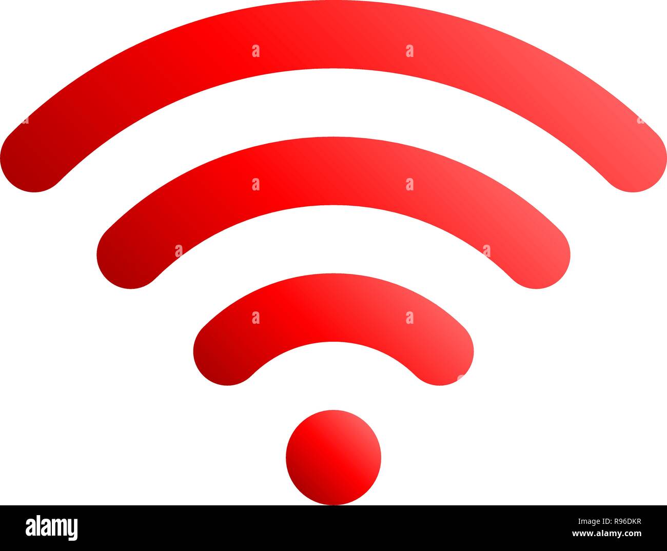 Wifi symbol icon - red simple rounded gradient, isolated - vector illustration Stock Vector ...