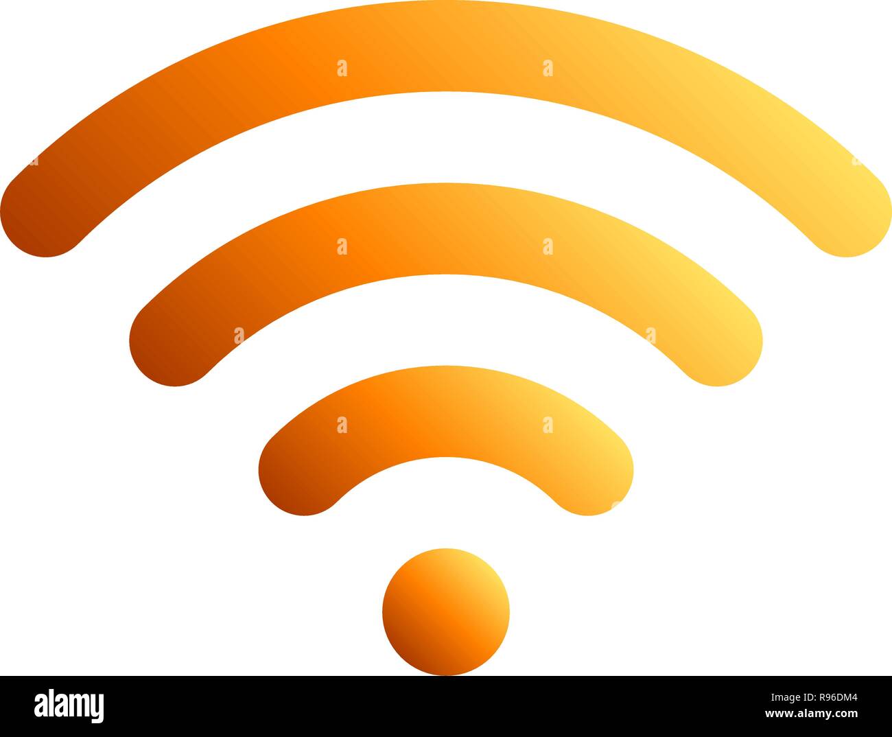 Wifi symbol icon - orange simple rounded gradient, isolated - vector illustration Stock Vector ...