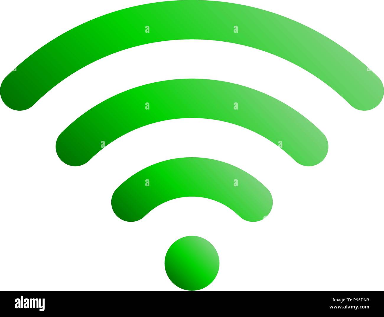 Wifi symbol icon - green simple rounded gradient, isolated - vector ...