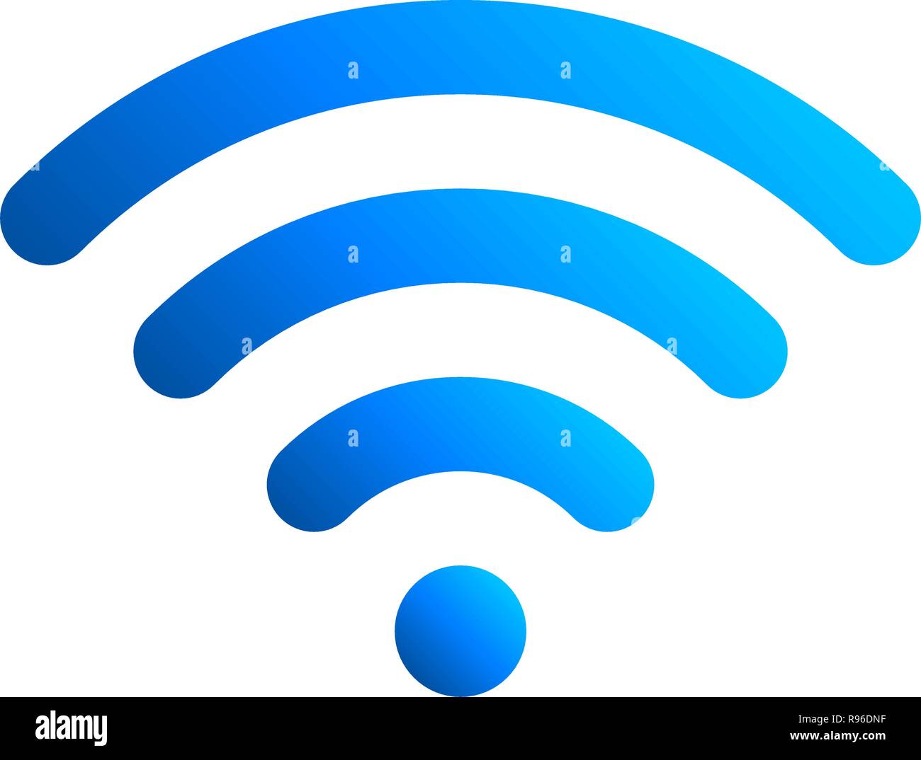 Wifi symbol icon - blue simple rounded gradient, isolated - vector illustration Stock Vector ...