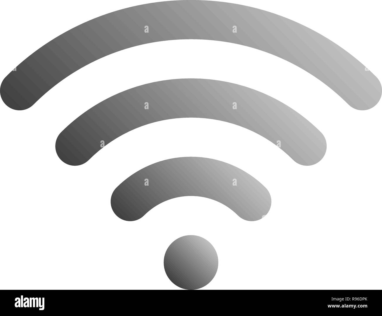 Wifi symbol icon - medium gray simple rounded gradient, isolated - vector illustration Stock ...