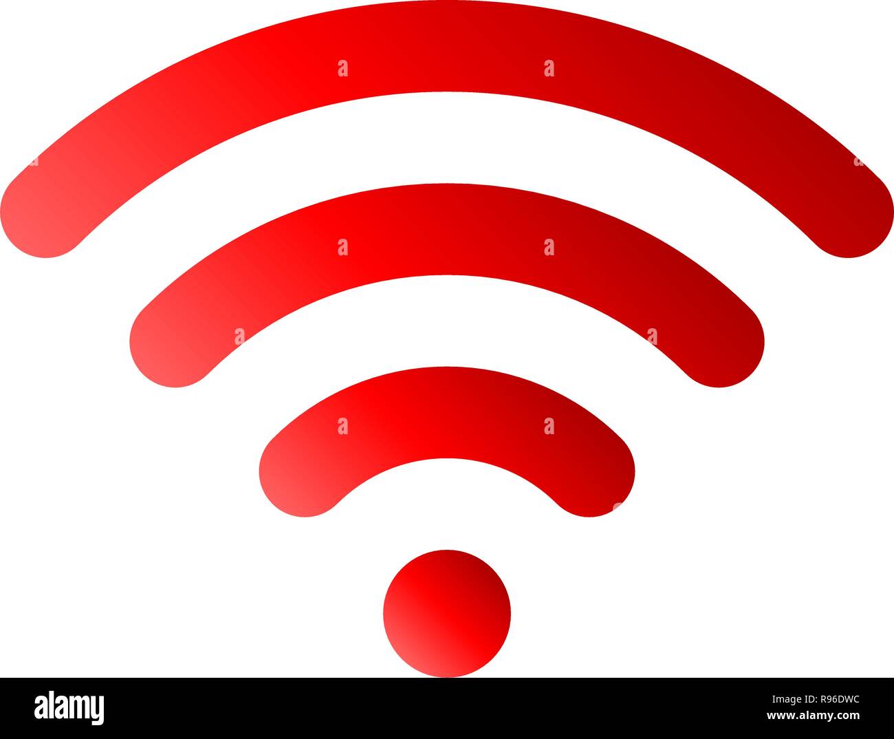 Wifi symbol icon - red simple rounded gradient, isolated - vector ...
