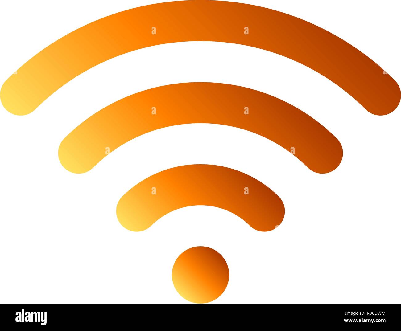 Wifi symbol icon - orange simple rounded gradient, isolated - vector illustration Stock Vector ...