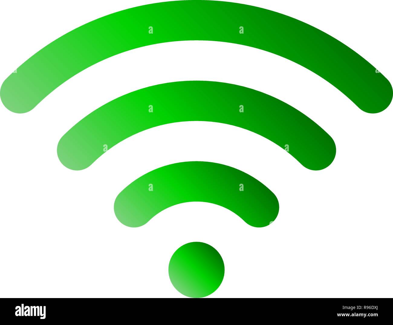 Wifi symbol icon - green simple rounded gradient, isolated - vector illustration Stock Vector ...
