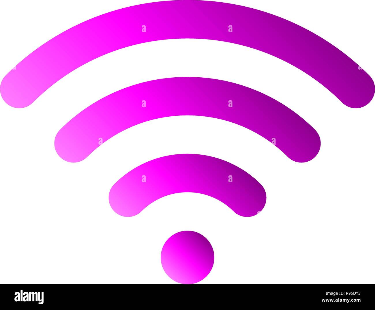 Wifi symbol icon - purple simple rounded gradient, isolated - vector illustration Stock Vector ...