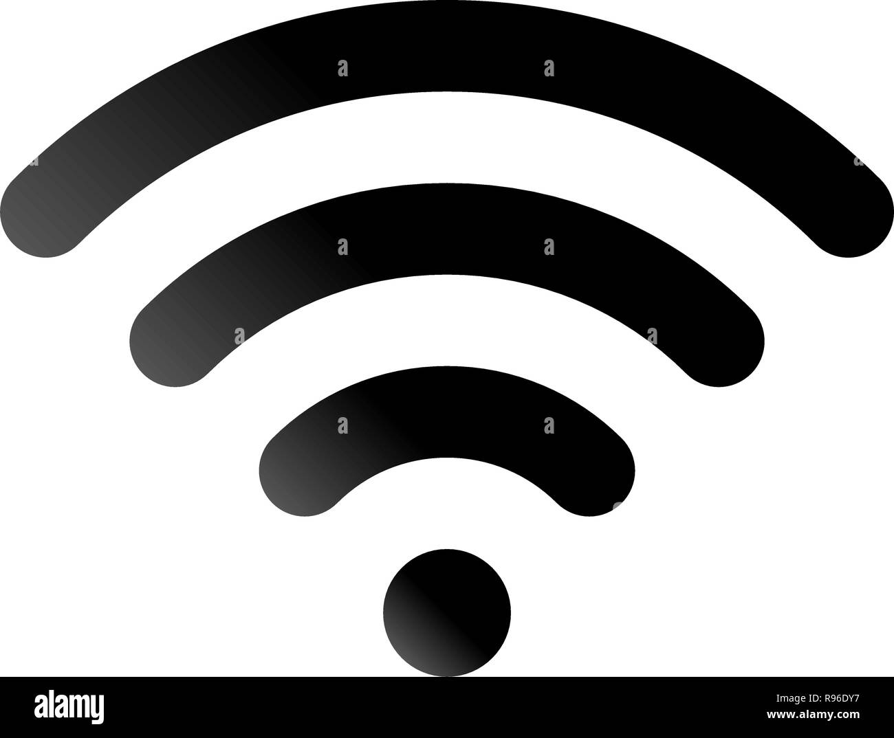 Wifi symbol icon - black simple rounded gradient, isolated - vector illustration Stock Vector ...