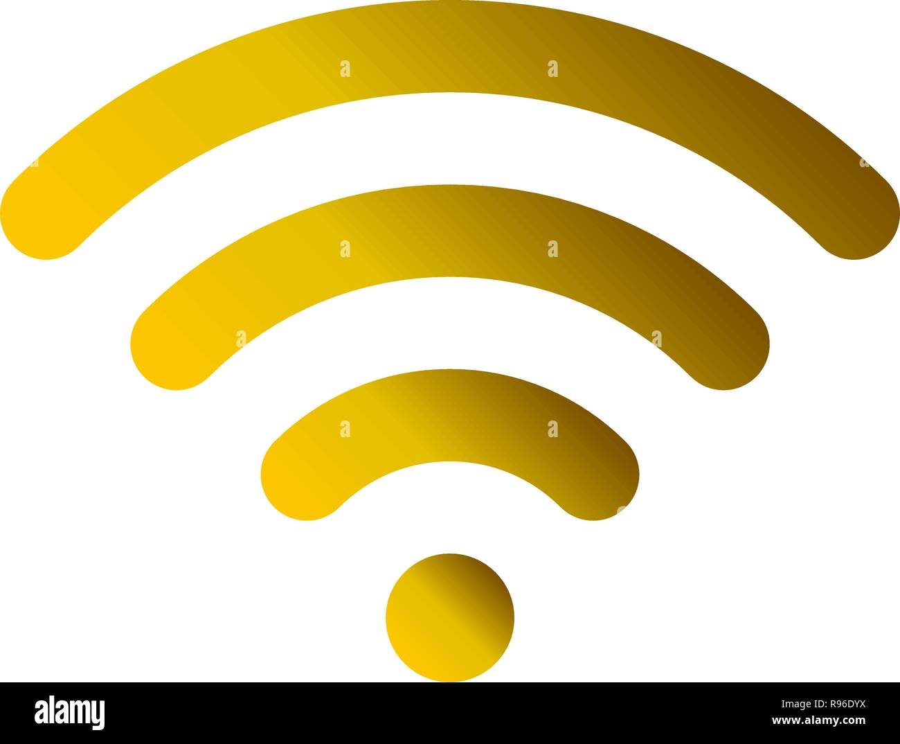 Wifi symbol icon - golden simple rounded gradient, isolated - vector illustration Stock Vector ...