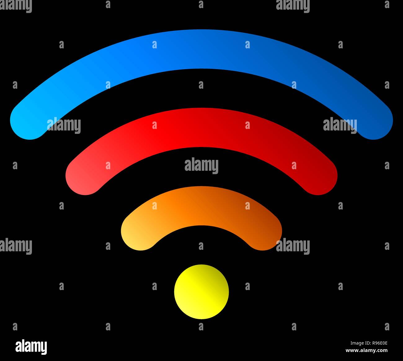 Wifi symbol icon - colorful simple rounded gradient, isolated - vector illustration Stock Vector ...