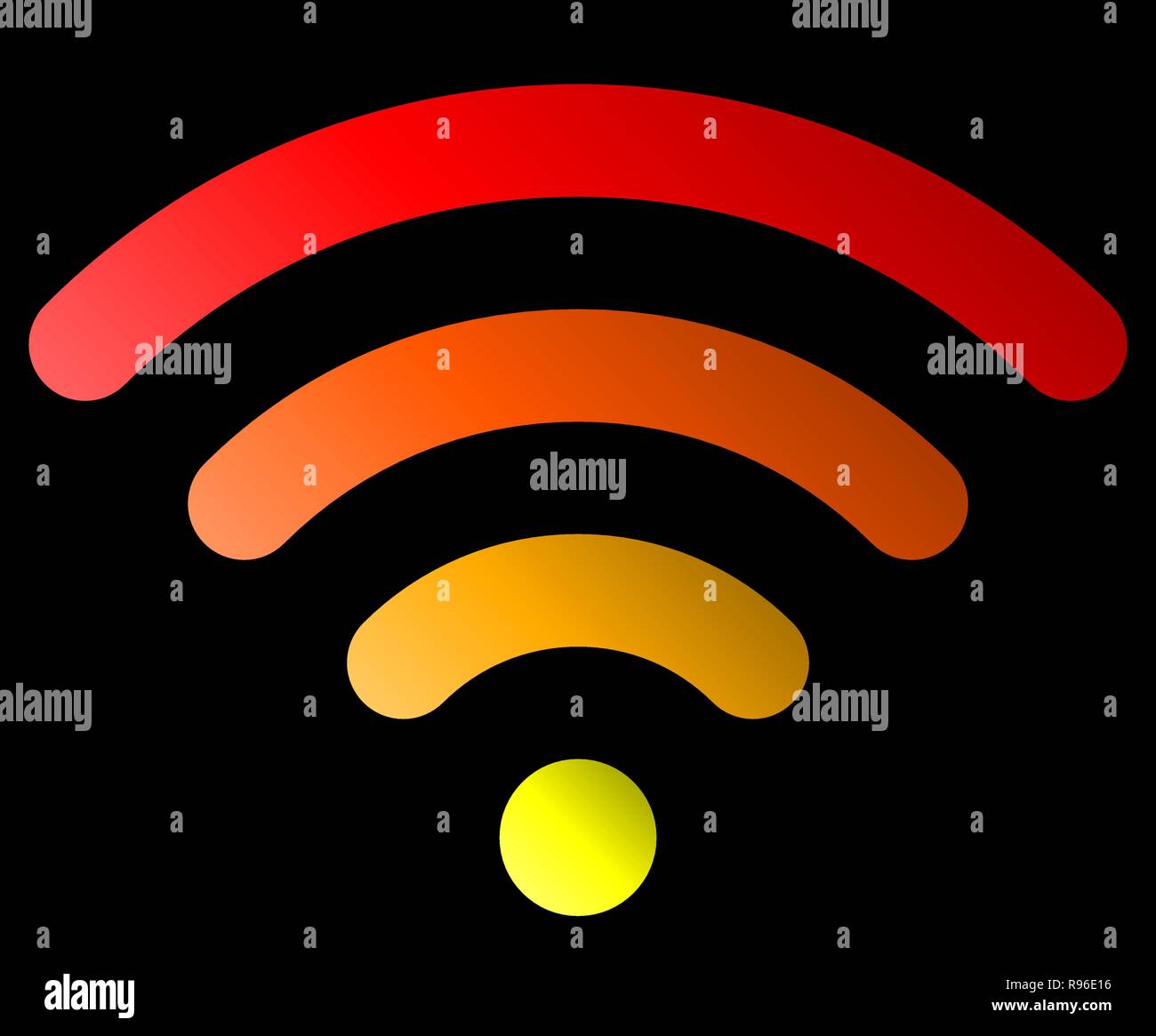 Wifi symbol icon - colorful simple rounded gradient, isolated - vector ...