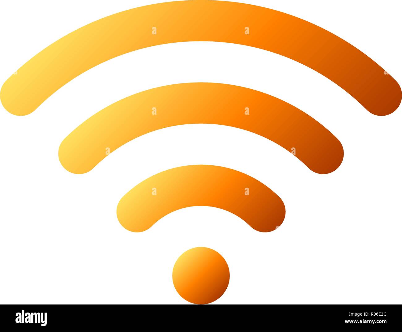 Wifi symbol icon - orange simple rounded gradient, isolated - vector ...
