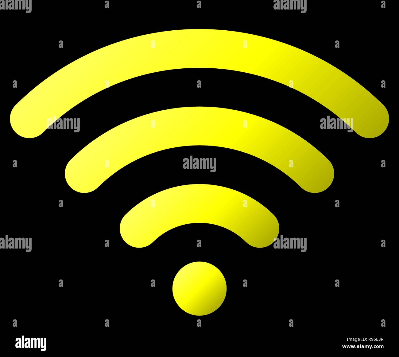 Wifi symbol icon - yellow simple rounded gradient, isolated - vector ...