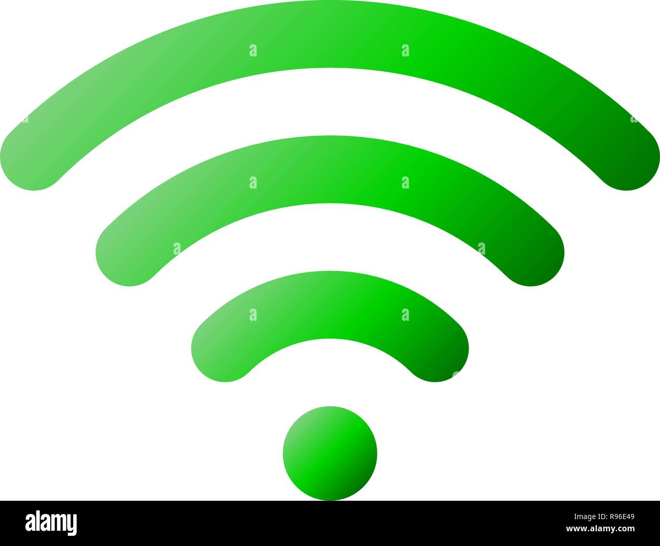 Wifi symbol icon - green simple rounded gradient, isolated - vector illustration Stock Vector ...