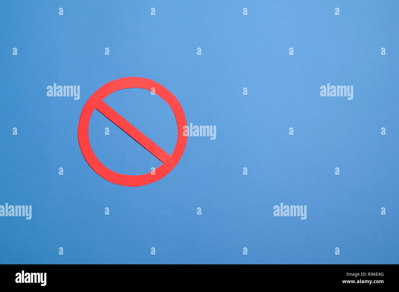 No Sign, Stop, Not Allowed Concept on Blue Background Stock Photo - Alamy