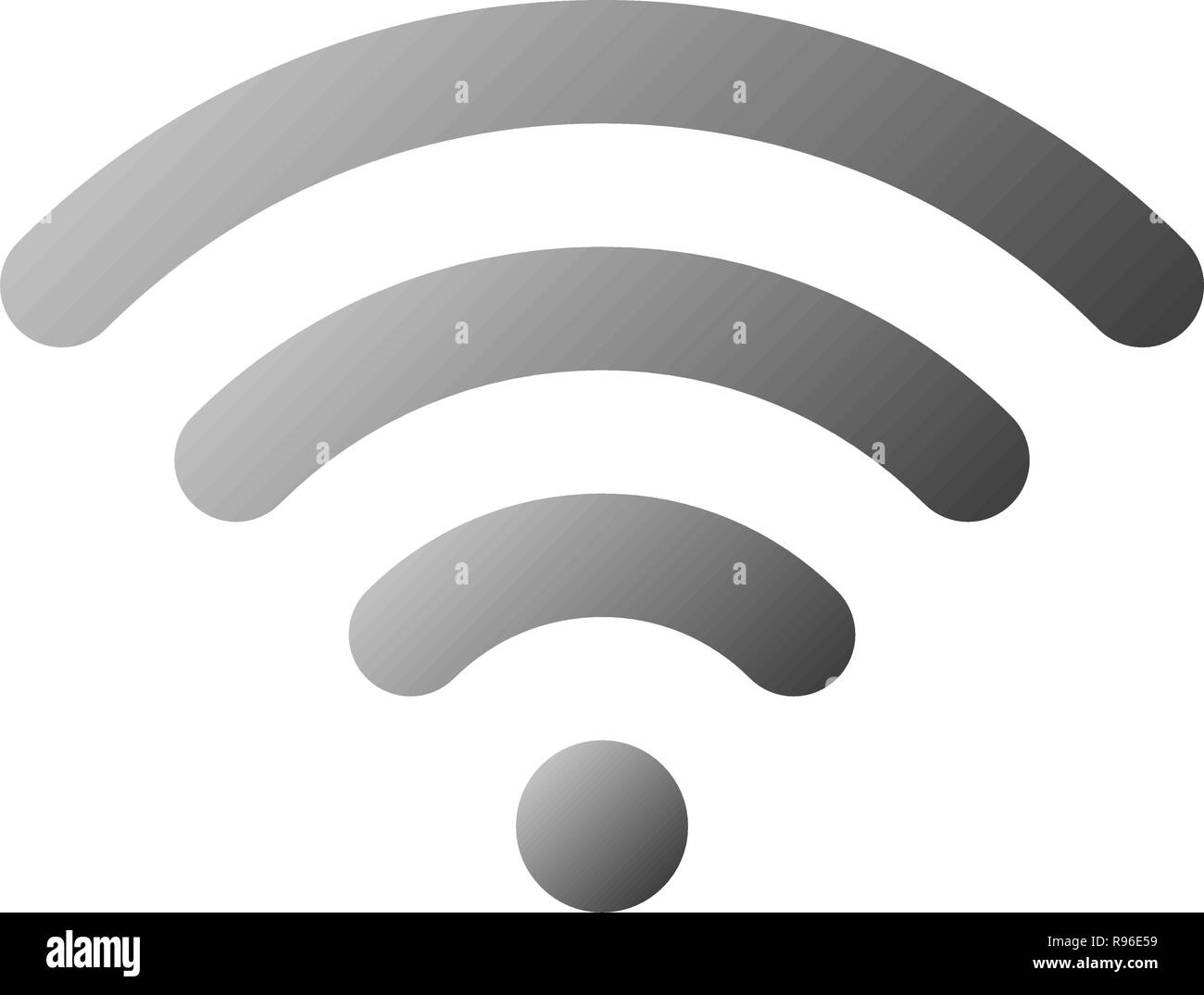 Wifi symbol icon - medium gray simple rounded gradient, isolated - vector illustration Stock ...
