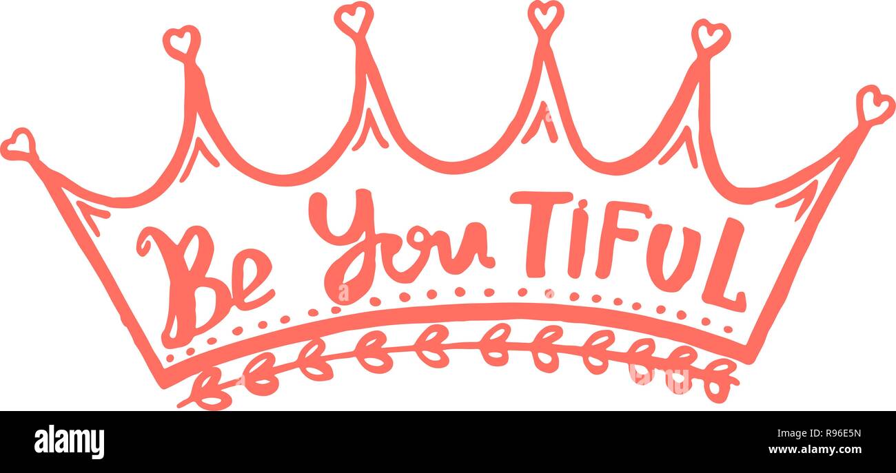 Be You Tiful handwriting monogram calligraphy. Phrase poster graphic ...