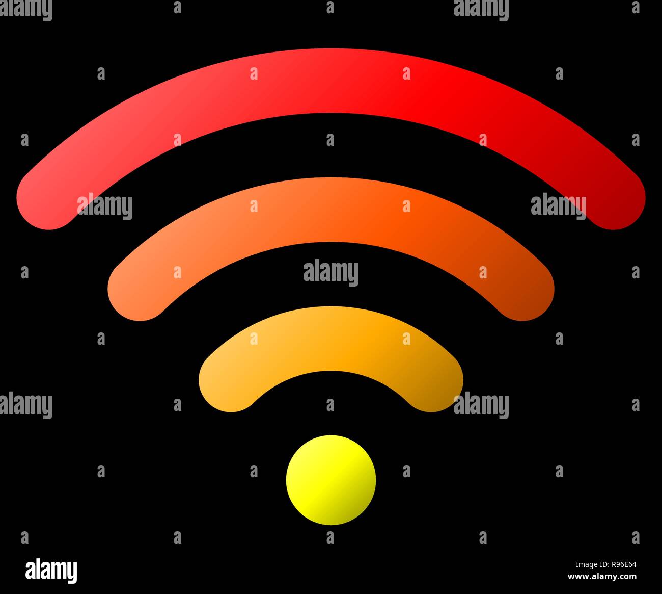 Wifi symbol icon - colorful simple rounded gradient, isolated - vector ...