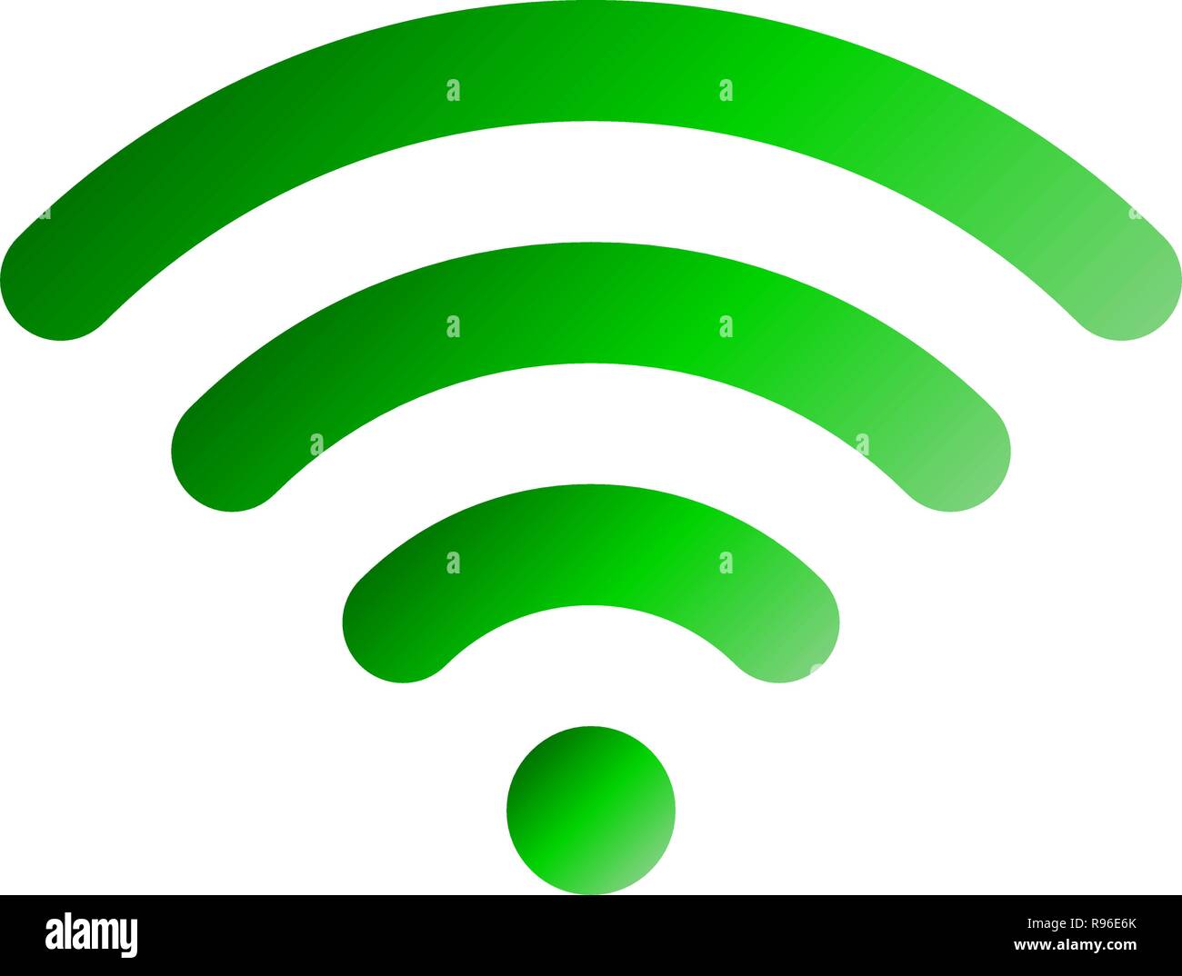 Wifi symbol icon - green simple rounded gradient, isolated - vector illustration Stock Vector ...