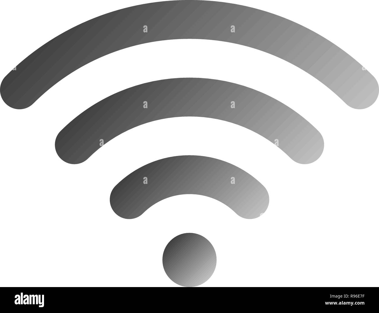 Wifi symbol icon - medium gray simple rounded gradient, isolated - vector illustration Stock ...