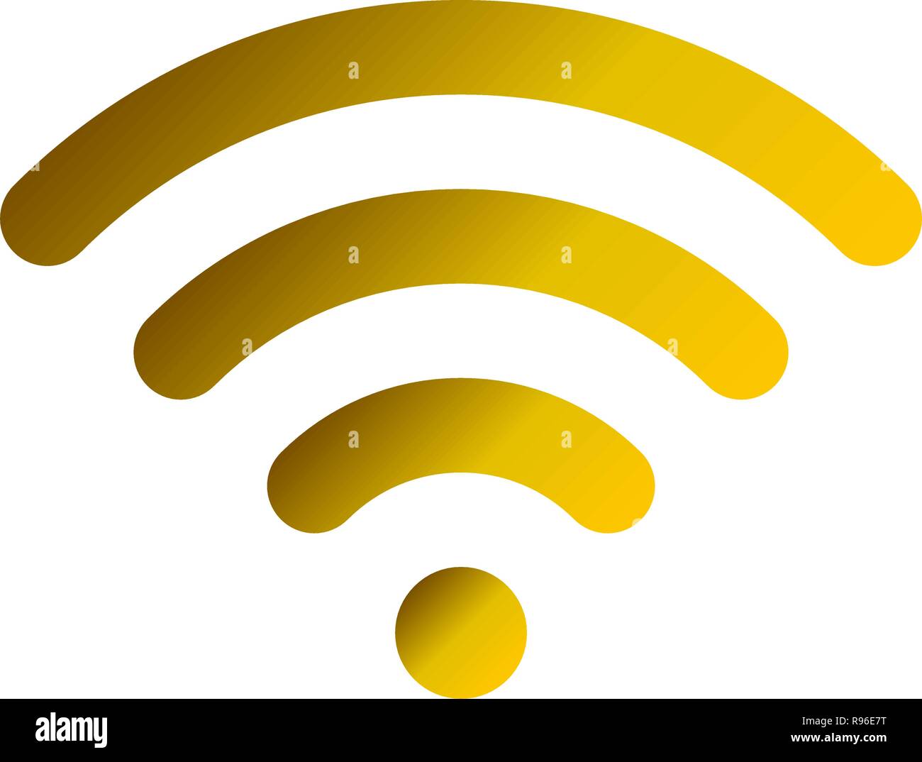 Wifi symbol icon - golden simple rounded gradient, isolated - vector illustration Stock Vector ...