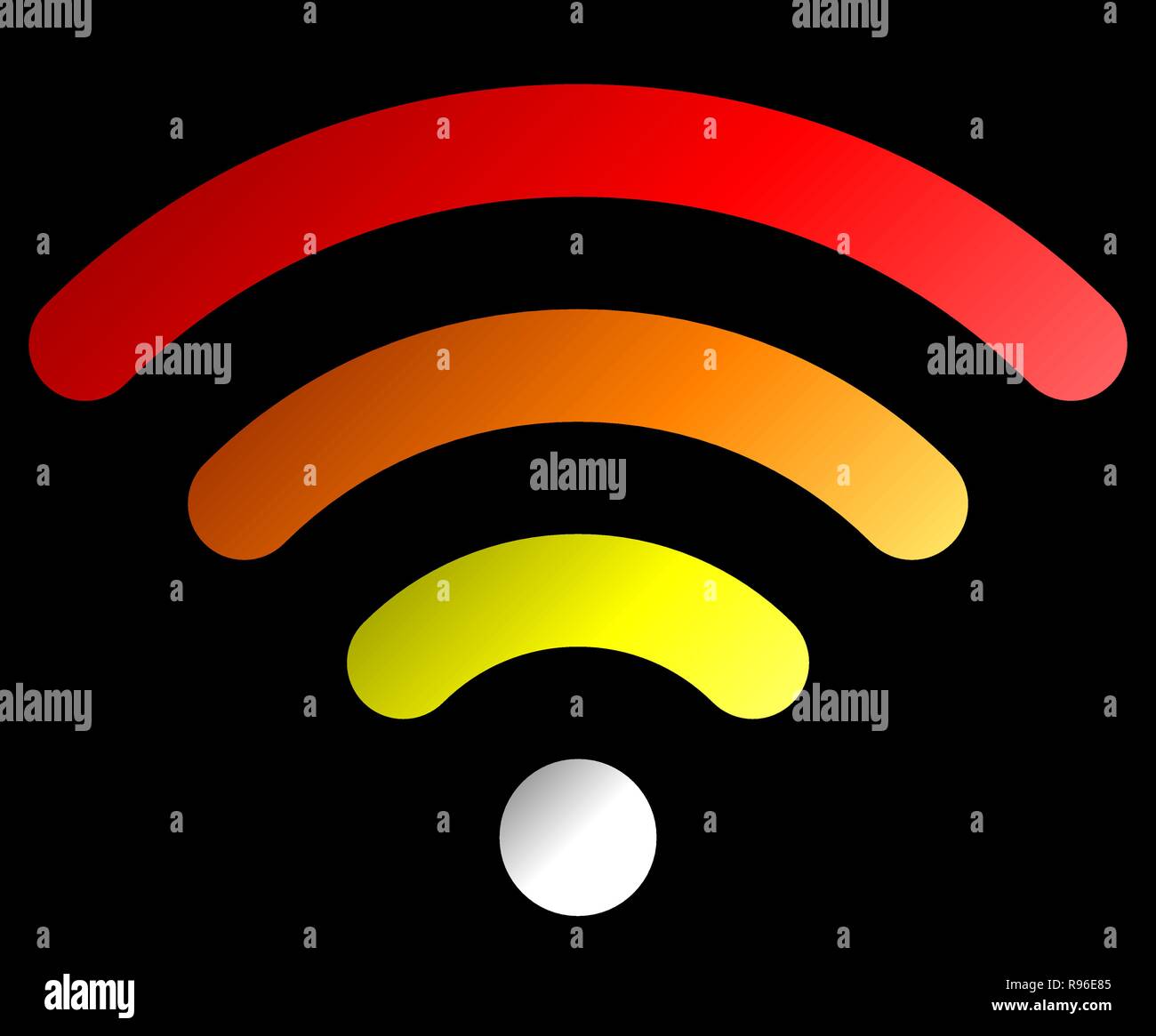 Wifi Symbol Icon Colorful Simple Rounded Gradient Isolated Vector Illustration Stock Vector